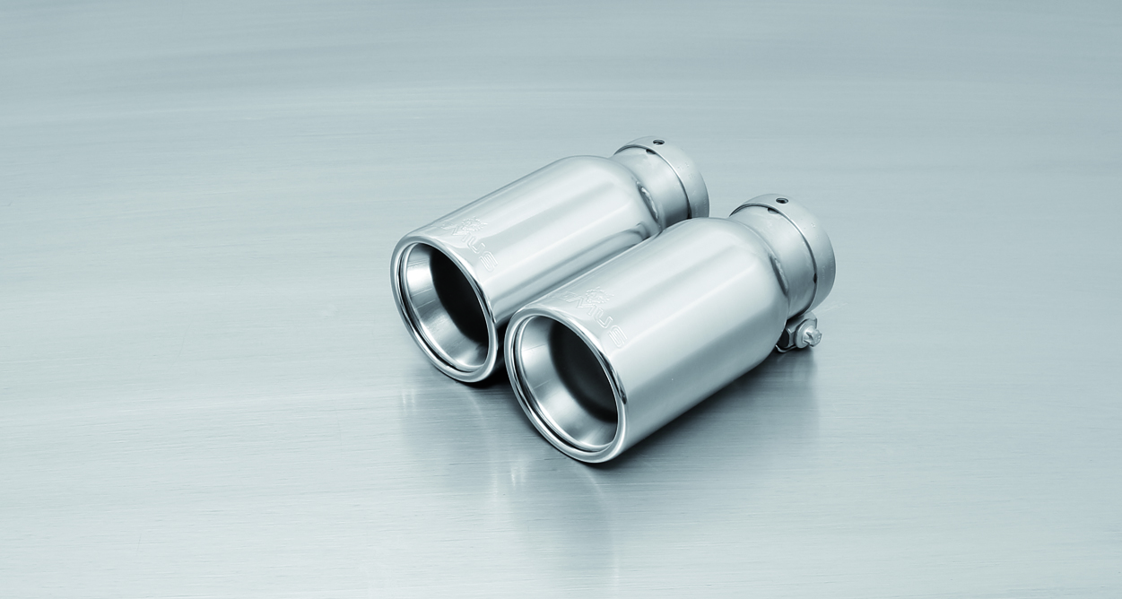 exhaust system tail pipe set 2 tail pipes Ø 90 mm, with adjustable ...